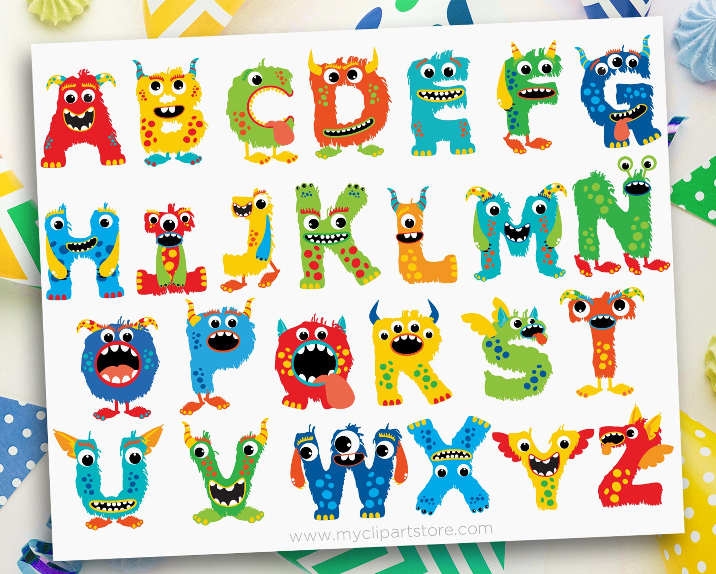 Monster Alphabet Clipart Monster Svg Monster Letters - Etsy Canada