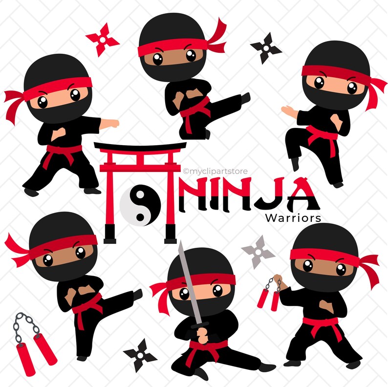 Ninja Boys Clipart: Martial Arts SVG, EPS, PNG (digital Download) - Etsy