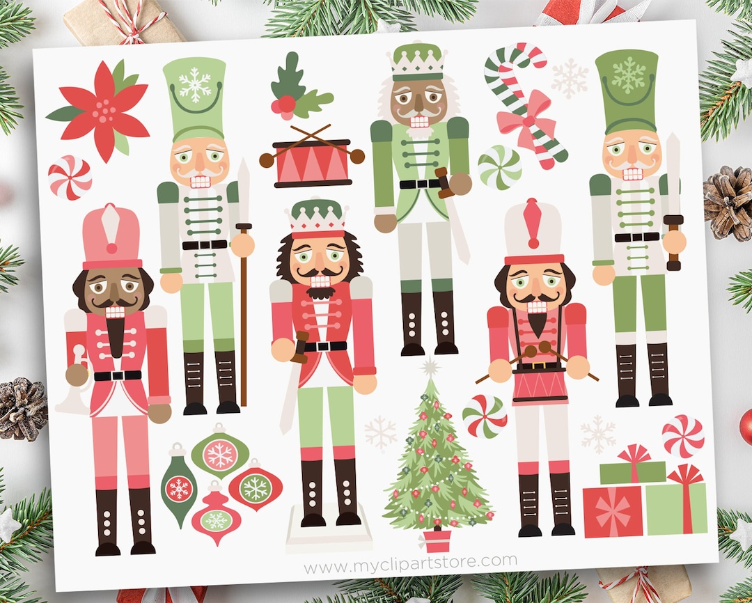 Vintage Nutcrackers Clipart, Nutcracker Svg, Christmas Clipart, Muted ...