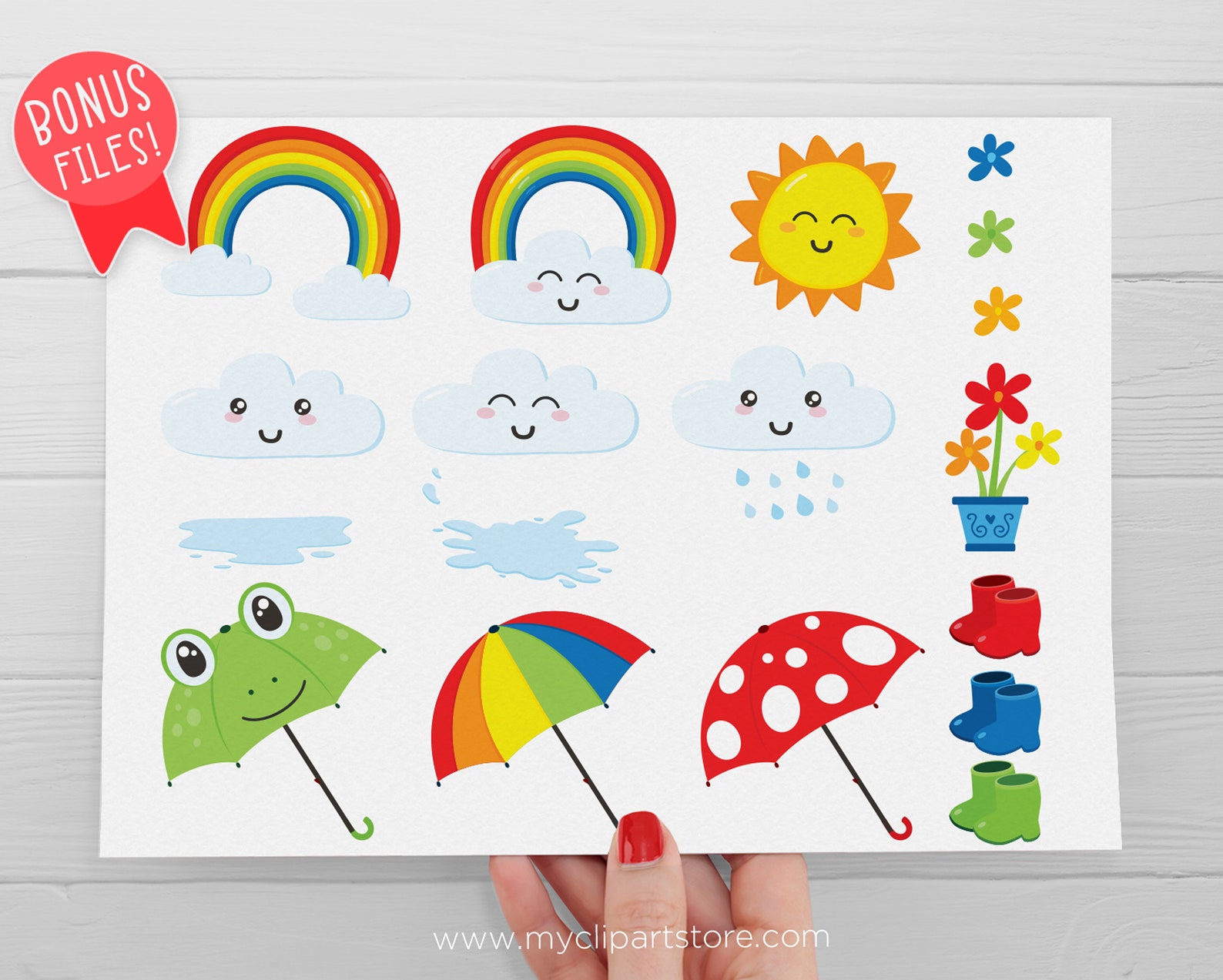 Rainy Day Duck Clipart Rubber Ducky Umbrella Rainbow - Etsy