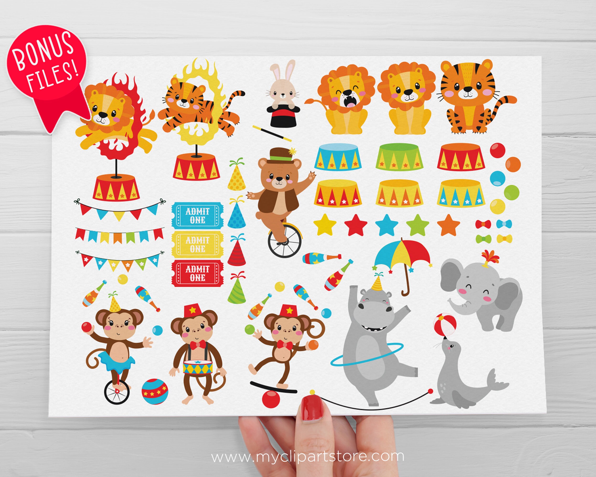 Zirkus Tiere Clipart Zirkuszelt svg Kirmes Karneval rot - Etsy Schweiz