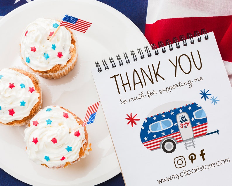 4th of July Camper Van Clipart USA Independence Day Camping - Etsy