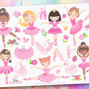 Cute Ballerinas Clipart, Ballerinas and Swans, Ballet Shoes, Tutu ...