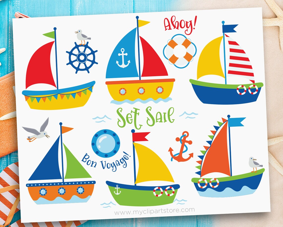Sailboat Clipart Summer Clipart Nautical Svg Sailing - Etsy