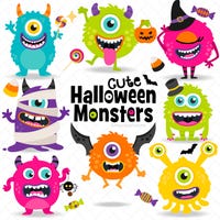 Halloween Monster Clipart PNG, Cute Halloween Character, Digital ...