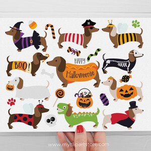 Halloween Dachshund Clipart: Doxies in Costume (digital Download) - Etsy
