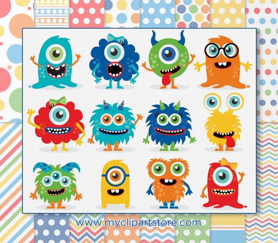 Monster Friends Mini Bunlde, Primary Colors, Monster birthday party ...
