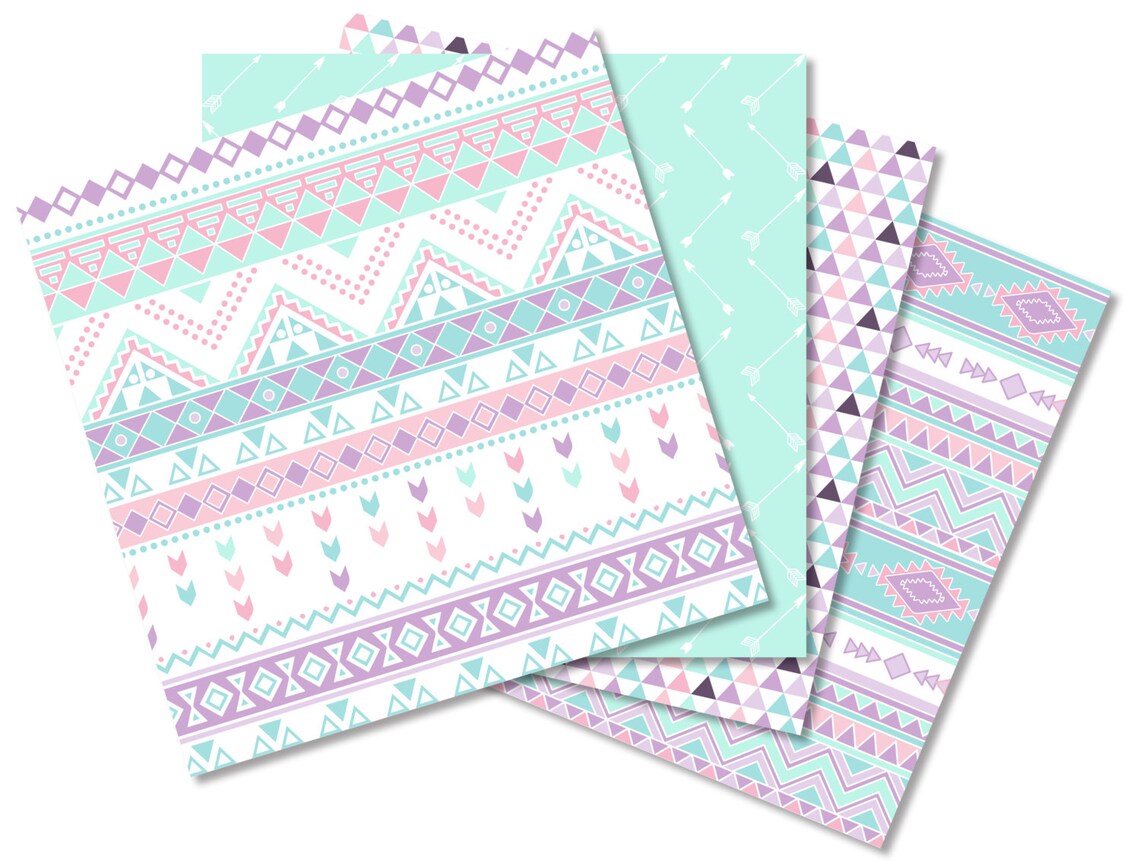 Digital Paper Tribal Girl American Indian Aztec Navajo - Etsy