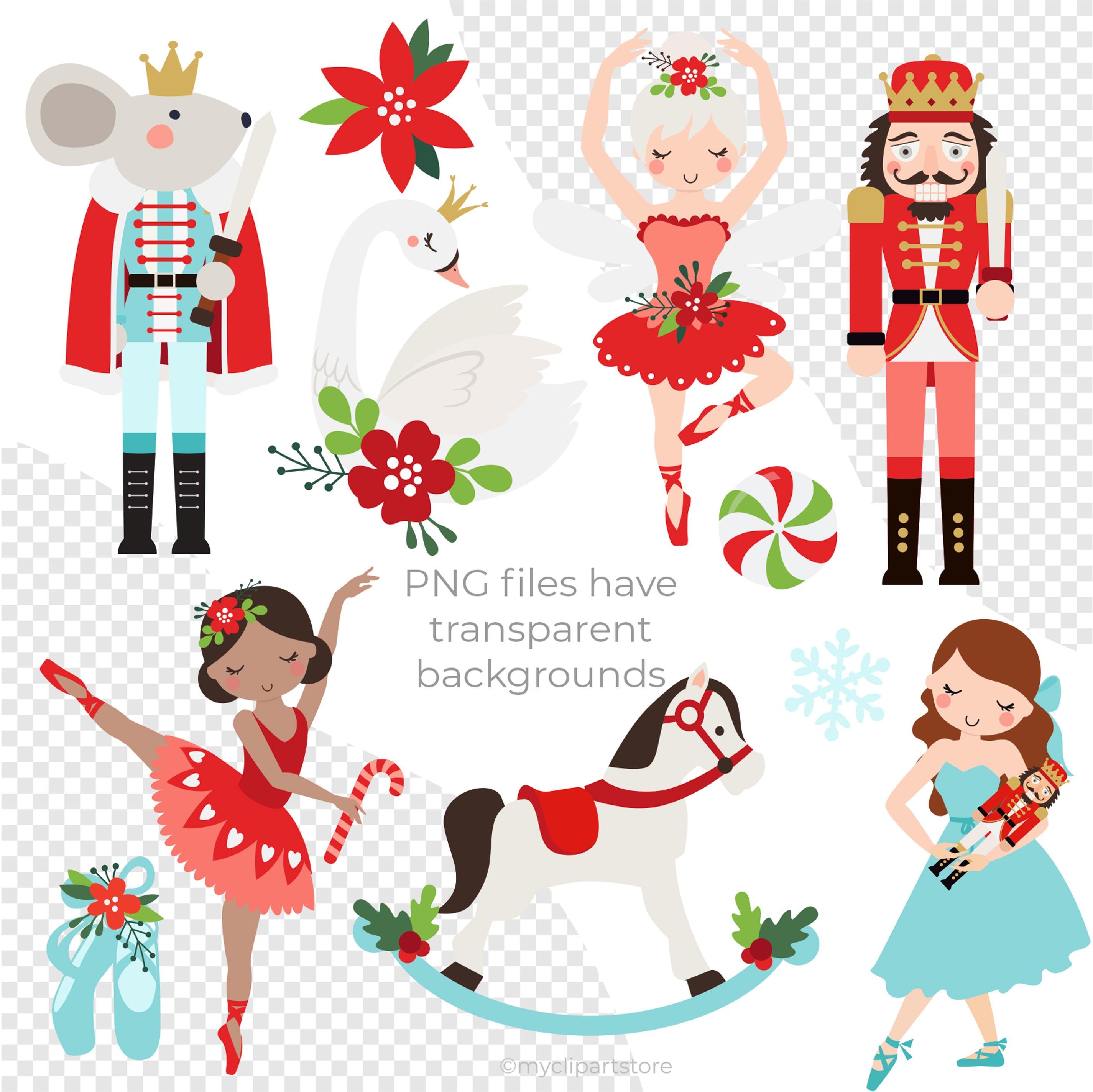 Nutcracker Ballet Clipart: Ballerinas, Fairy, Mouse King (digital ...