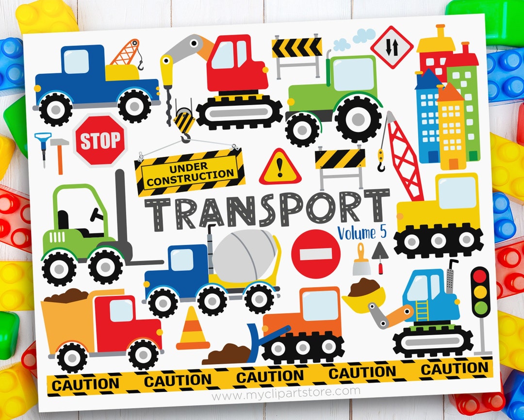 Construction Clipart, Dump Truck svg, Tractor, Transportation, Digger ...
