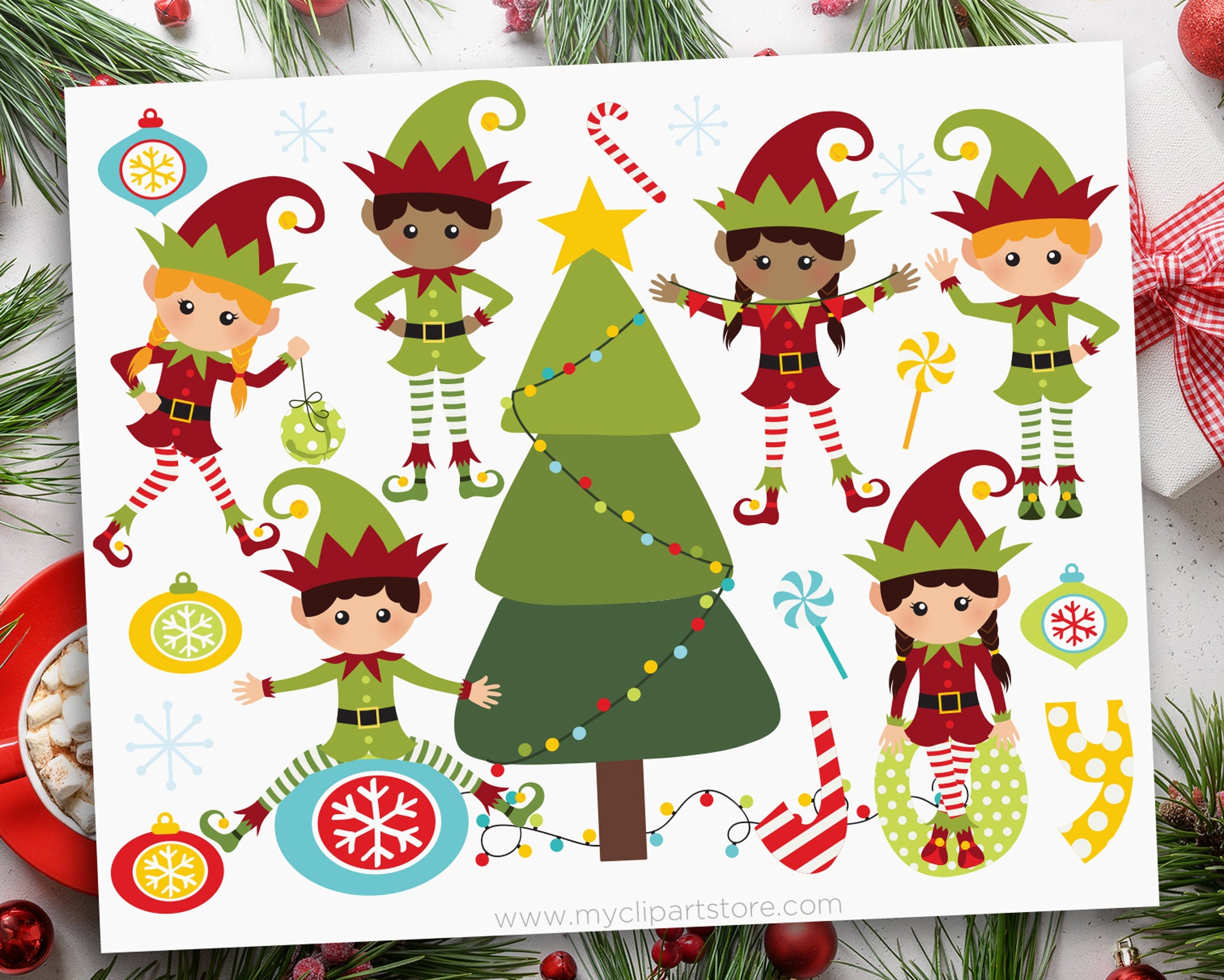 Christmas Clipart Elves Clipart Elf Svg Santa's - Etsy