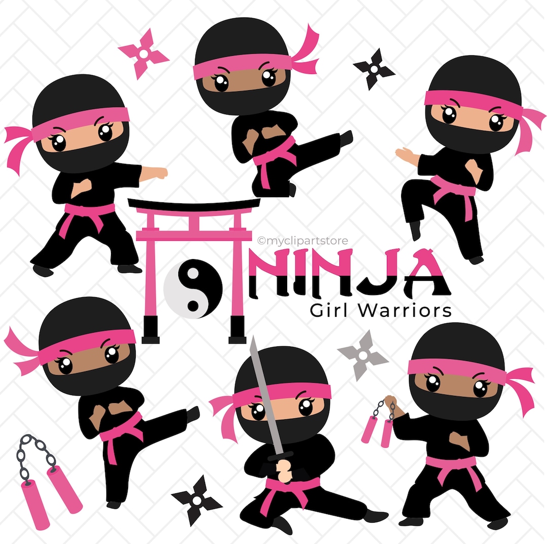Ninja Girls Clipart: Martial Arts SVG, PNG, EPS (digital Download) - Etsy