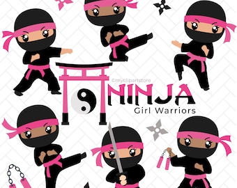 Ninja Girls Clipart: Martial Arts SVG, PNG, EPS (digital Download) - Etsy