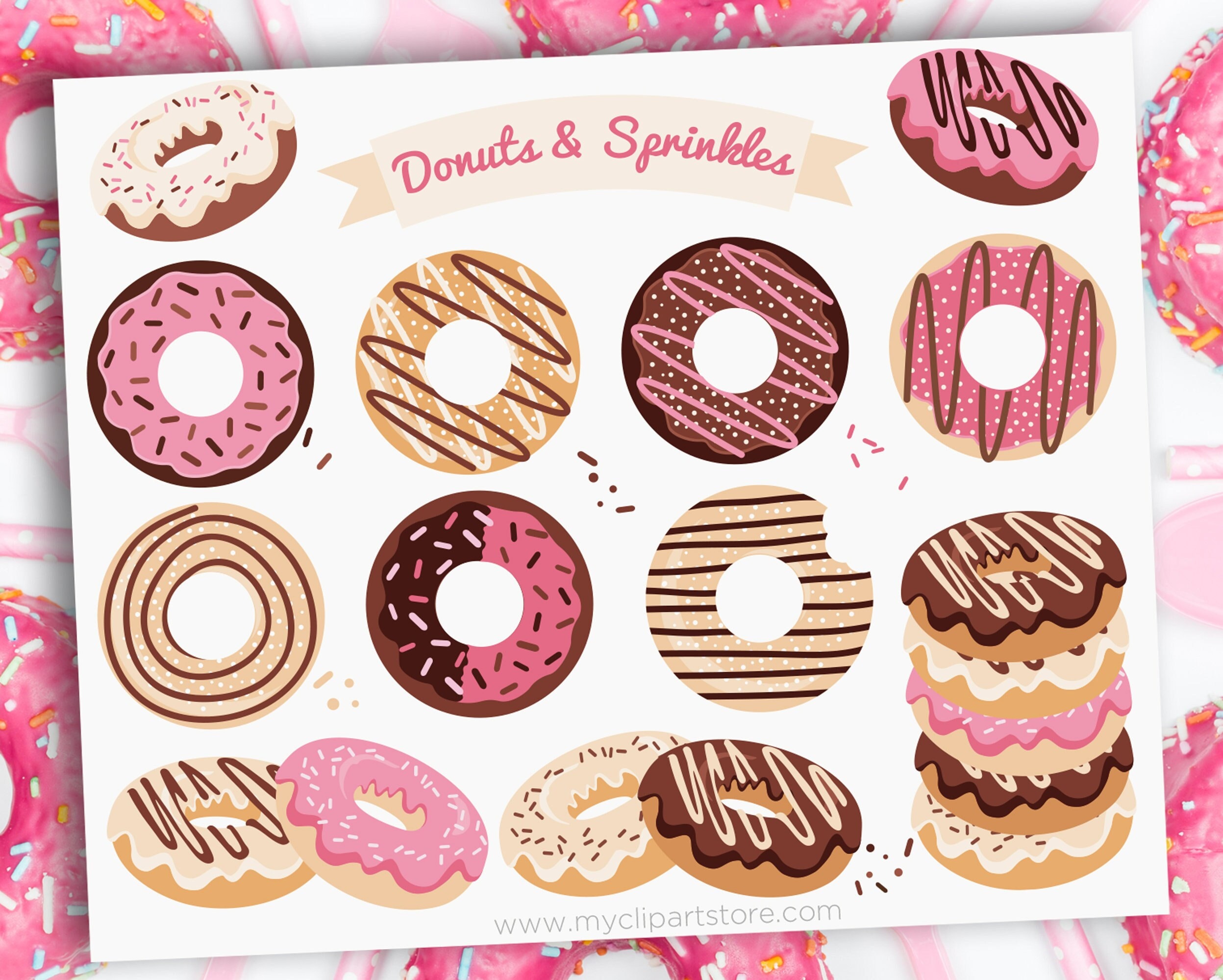 Sprinkle Donut Sweets Clipart Pastry Clipart PNG Little Donuts Sweet ...