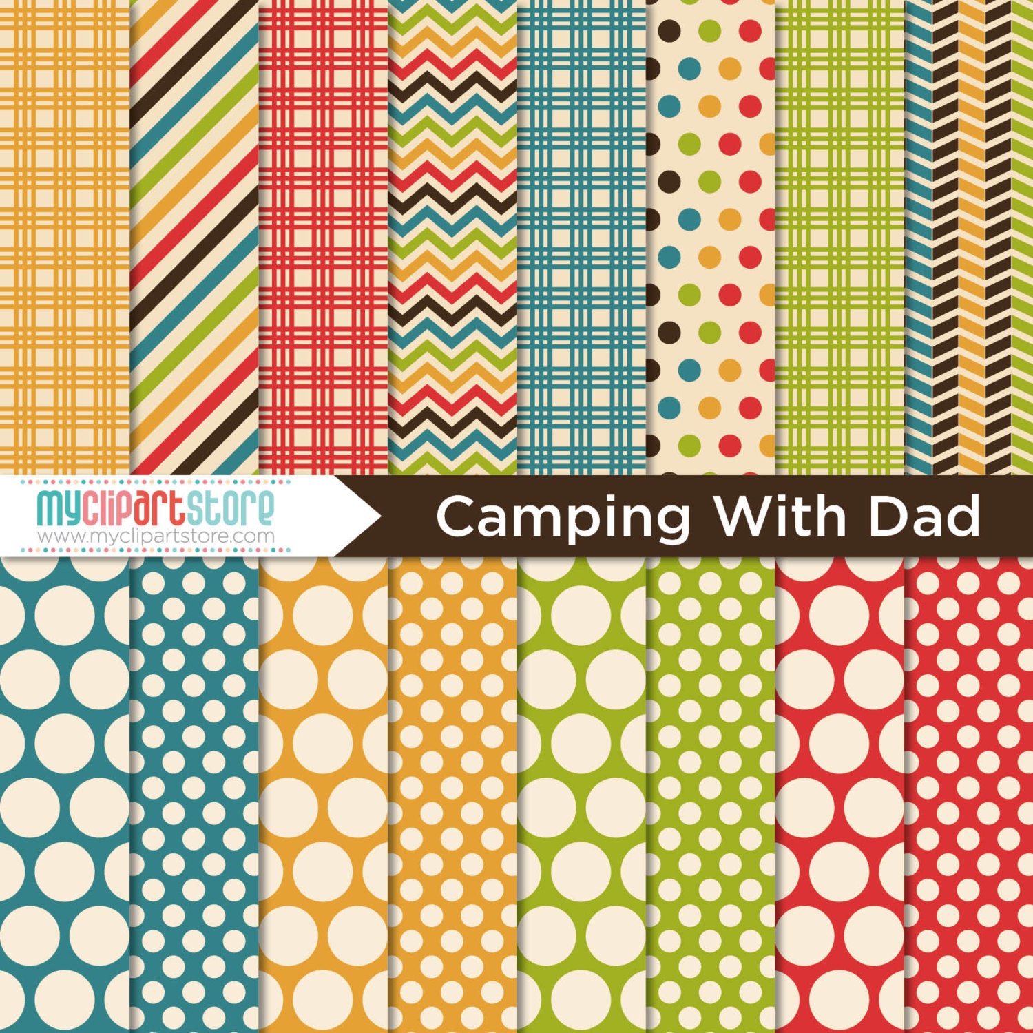 Digital Paper Camping With Dad Father's Day Outdoors - Etsy