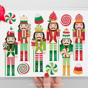 Nutcrackers Clipart, Candy Nutcracker Svg, Christmas Clipart, Red and ...