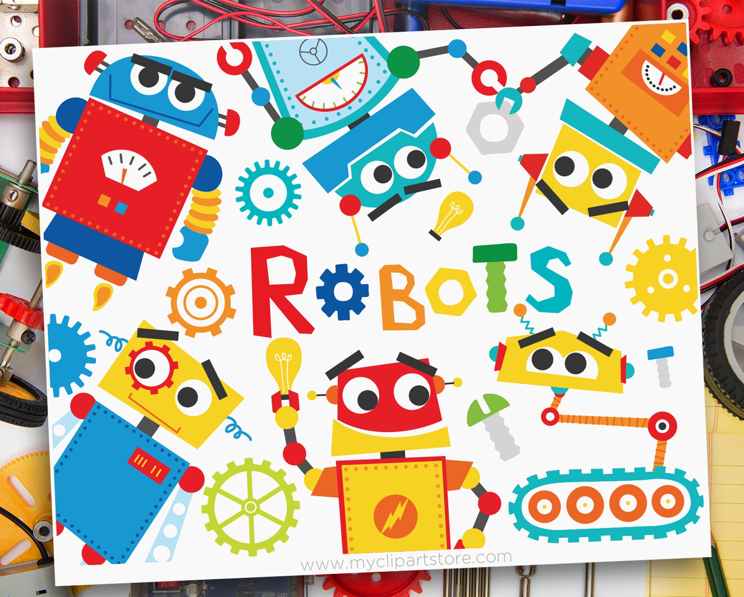 Cute Robots Clipart Robot Svg Robotics Clipart Stem - Etsy UK