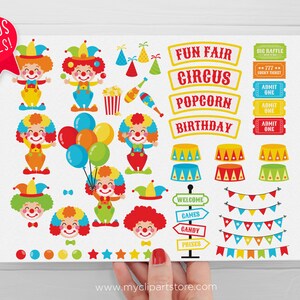 Circus Clipart: Carnival Animals, Tent, and Performers (digital ...
