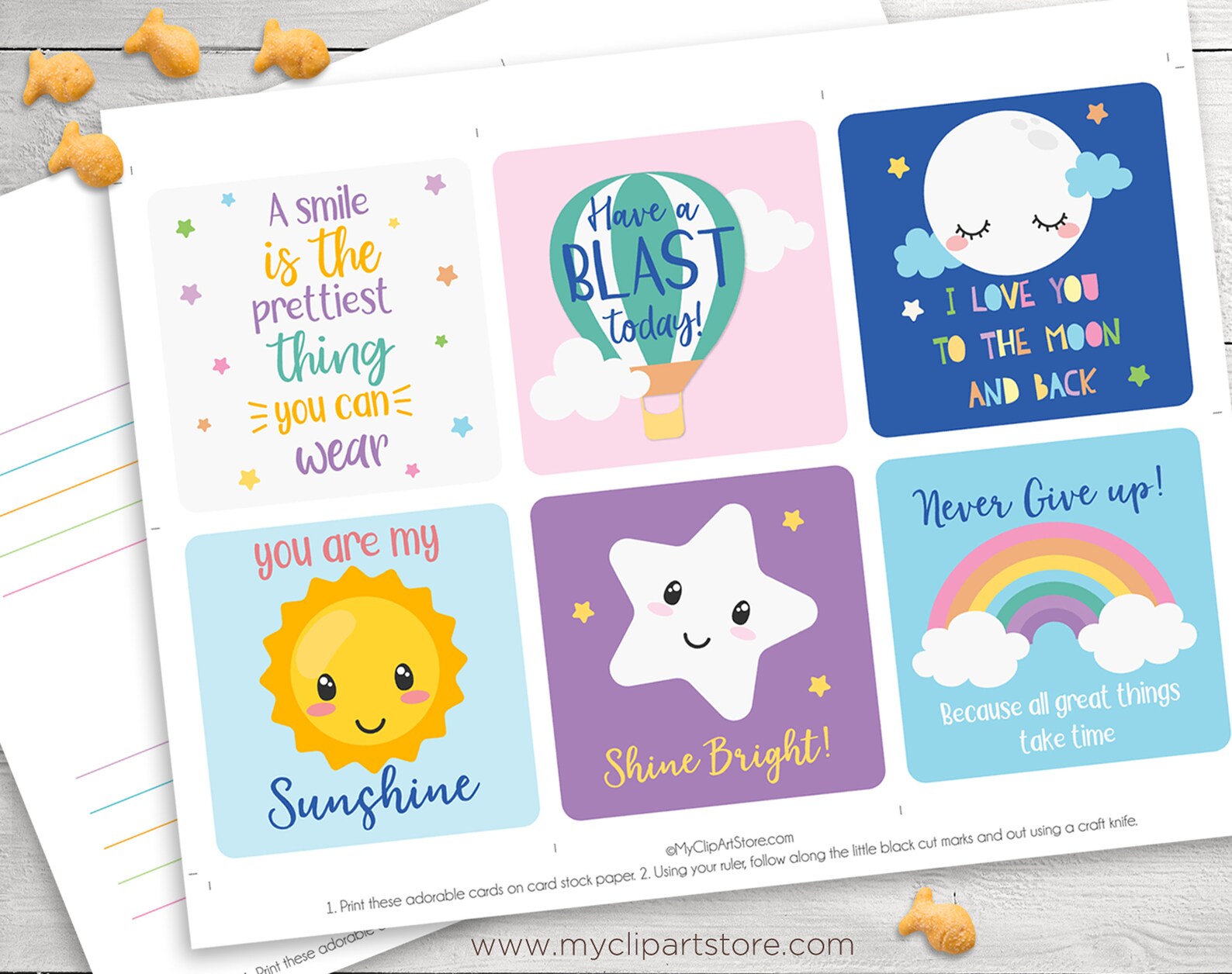 Moon and Stars Positivity Note Cards for Kids, Affirmation ...