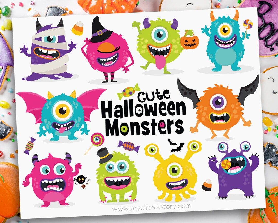 Halloween Monsters, Cute Monster Svg, Halloween Clipart, Baby Monster ...