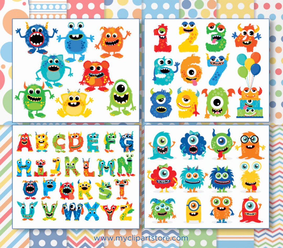 Clipart Bundle Monsters / Monster Alphabet Party Primary - Etsy