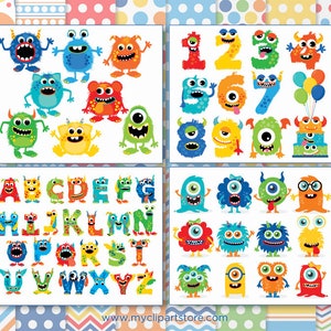 Clipart Bundle Monsters / Monster Alphabet Party Primary | Etsy