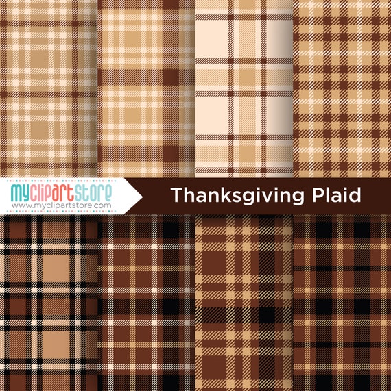 Thanksgiving Plaid Digital Paper with Pink Tartan Patterns Instant ...