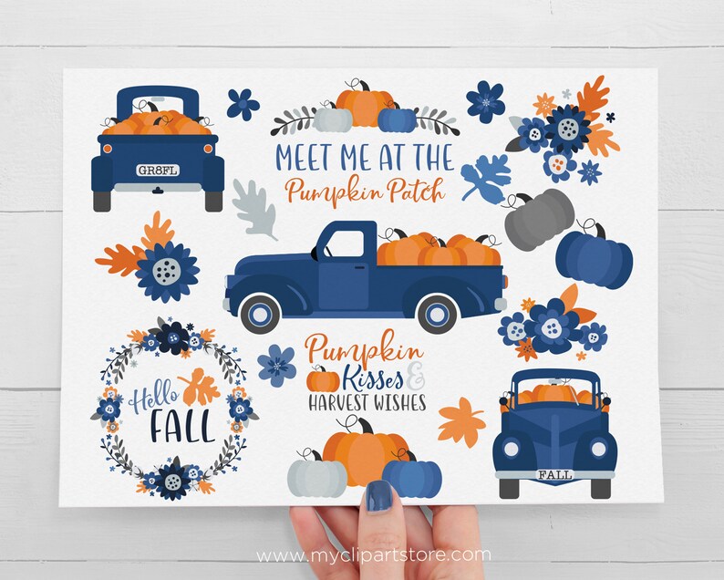 Fall Truck Svg Truck With Pumpkins Thanksgiving Clipart - Etsy