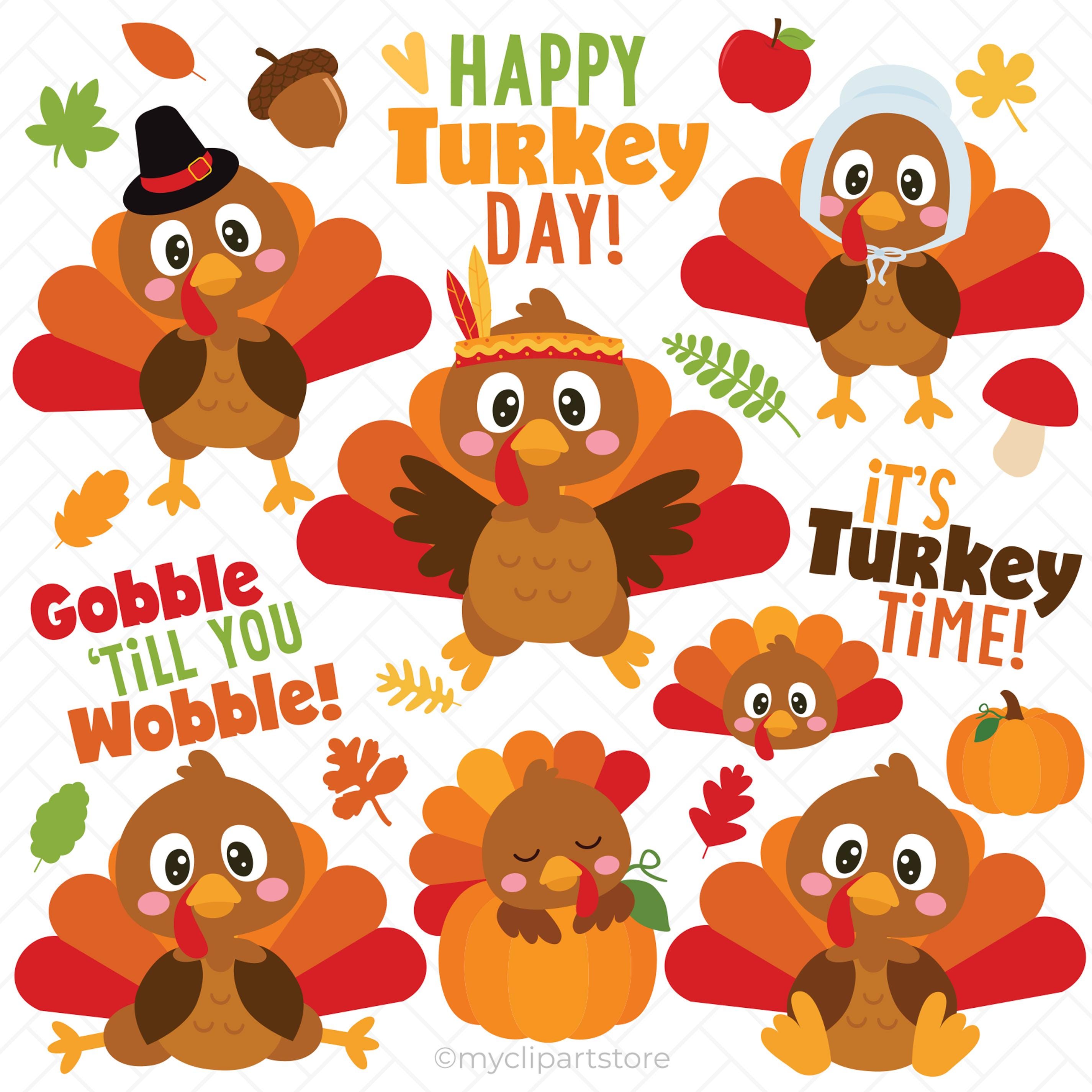 Thanksgiving Turkey Clipart: Cute Turkey Svg Thanksgiving, Turkey Day ...