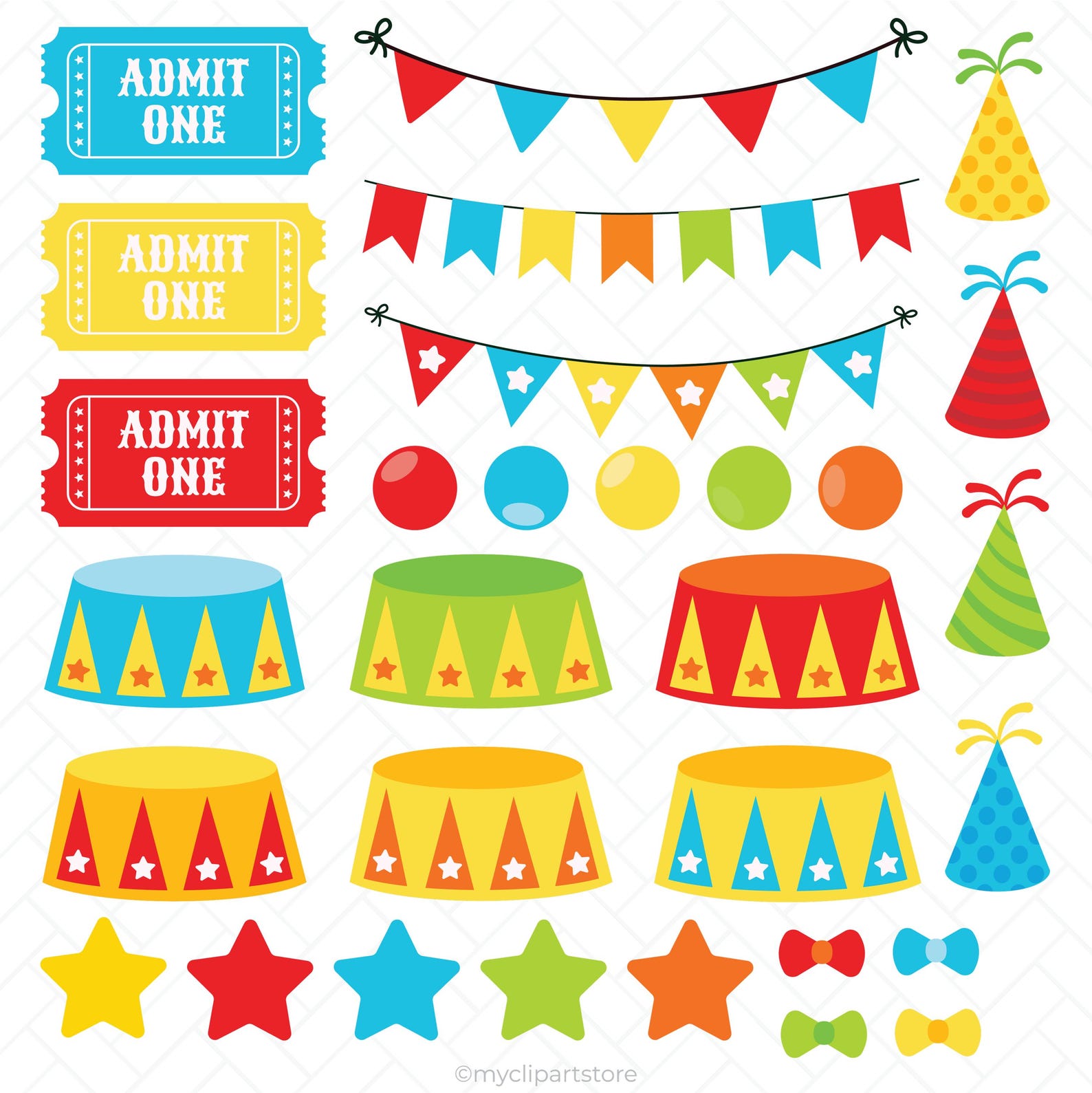 Circus Animals Clipart Bundle: Carnival, Fun Fair, Big Top, Circus Tent ...
