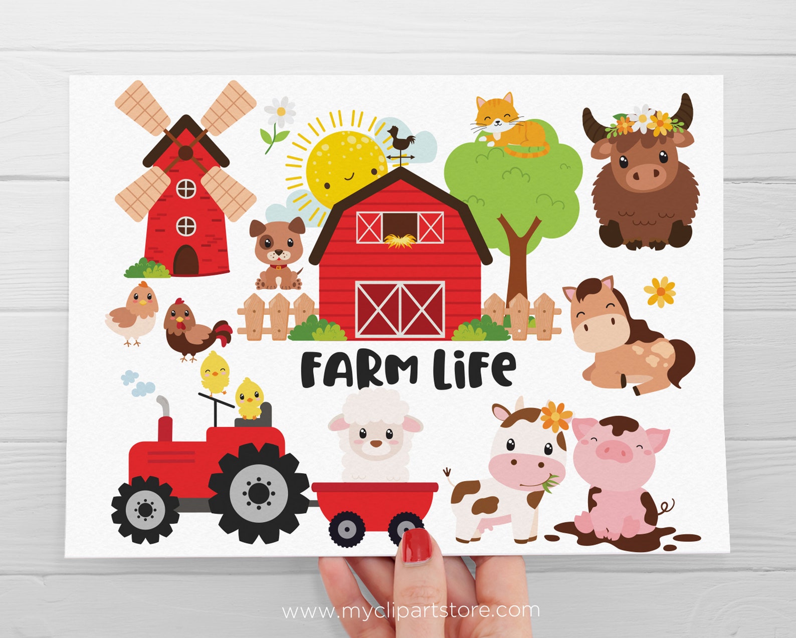 Cute Farm Clipart Farm Animals Barn Animals Farm Birthday - Etsy
