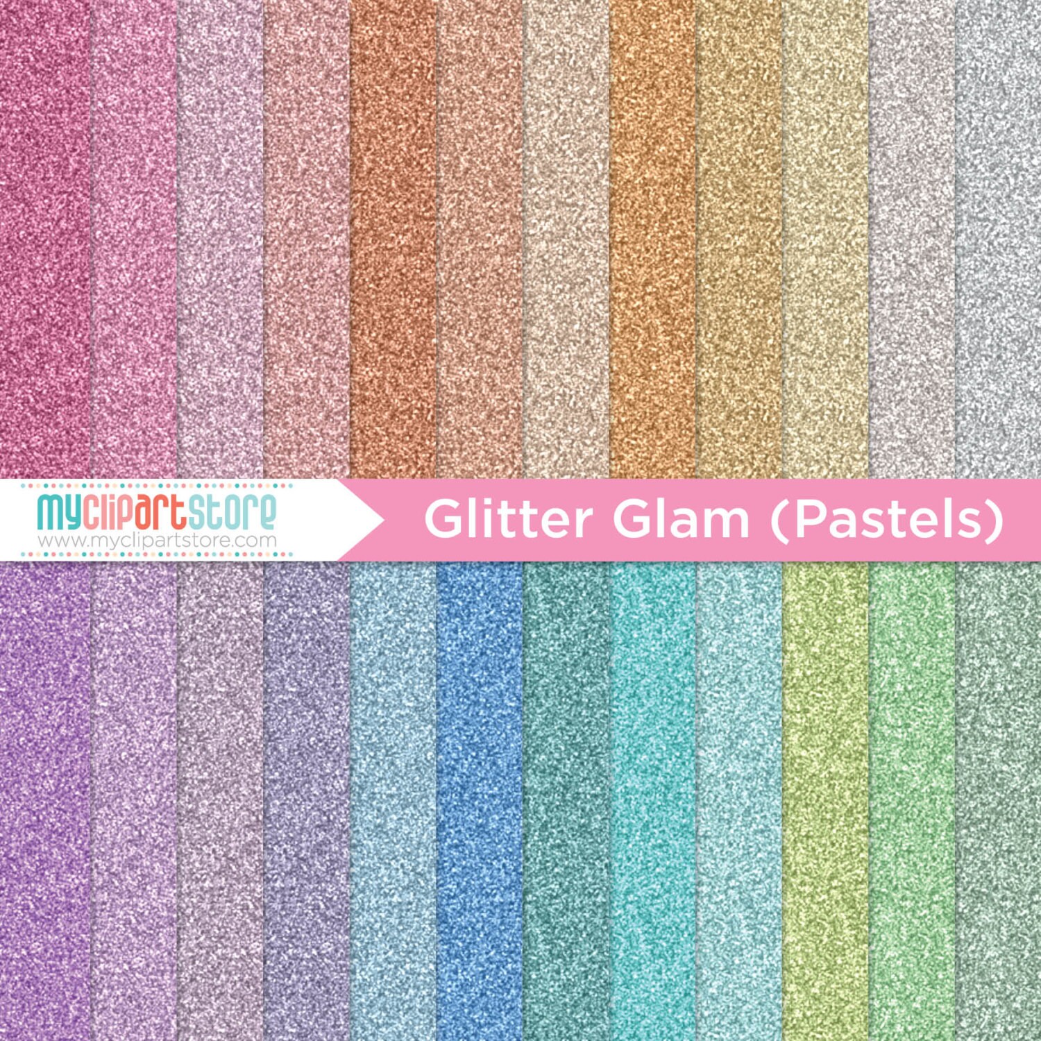 Digital Texture Glitter Glam Pastels Fine Glitter Papers - Etsy