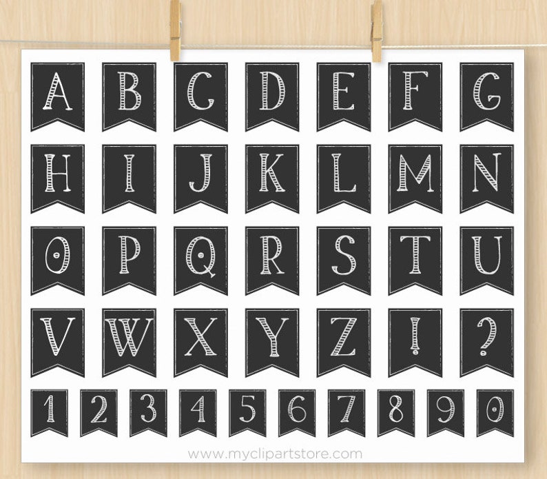 Chalk Bunting Alphabet Chalkboard Banner Pennant Garland - Etsy