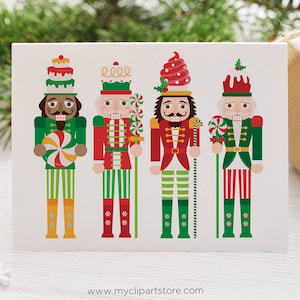 Nutcrackers Clipart, Candy Nutcracker Svg, Christmas Clipart, Red and ...