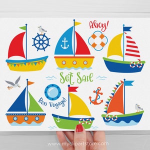 Sailboat Clipart, Summer Clipart, Nautical Svg, Sailing Clipart, Cruise ...