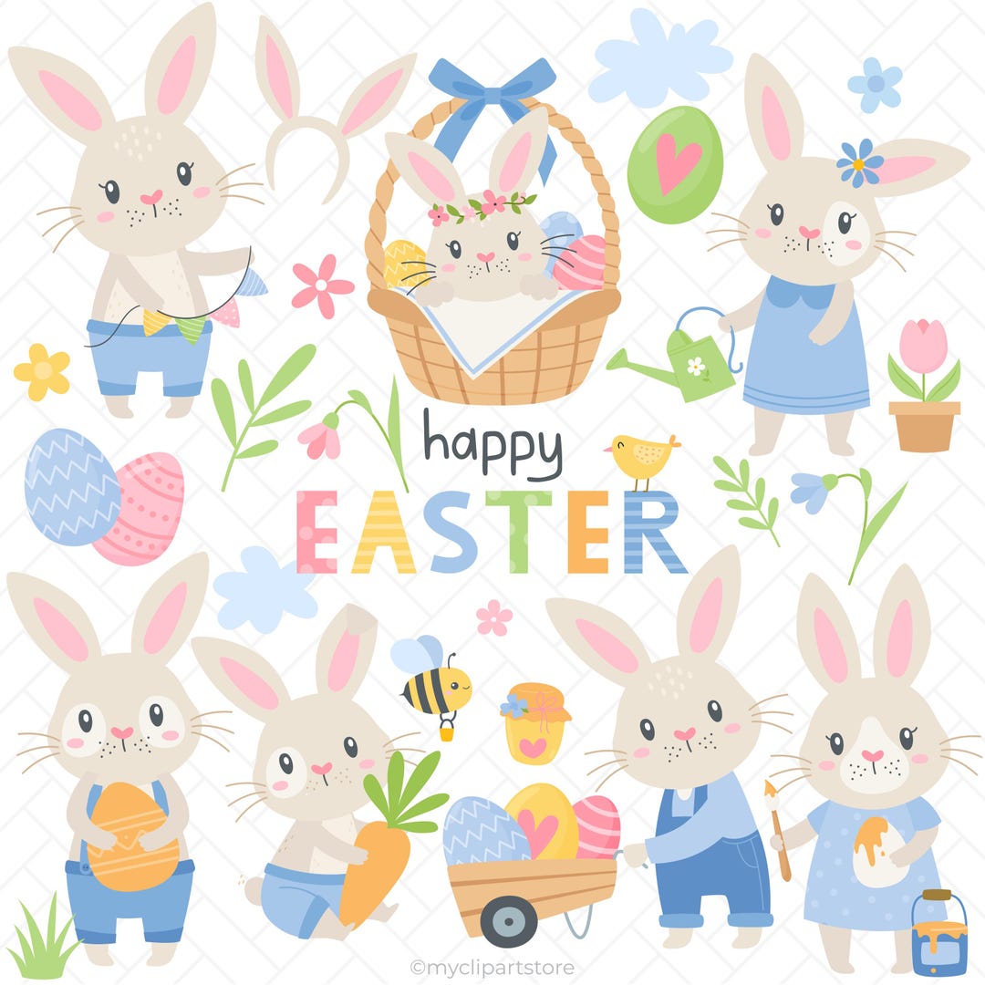 Peter the Rabbit Clipart , Beatrix Bunny, Potter Easter Illustrations ...
