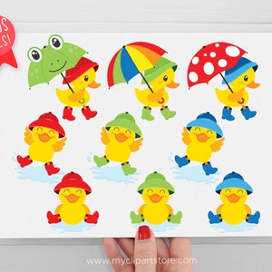 Rainy Day Duck Clipart, Rubber Ducky, Umbrella, Rainbow, Weather, April ...