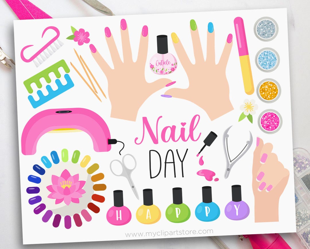 Manicure Clipart: Nail Salon Graphics (digital Download) - Etsy
