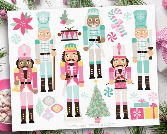 Nutcracker Clip Art, Nutcracker Suite, Christmas Clipart, Pink ...