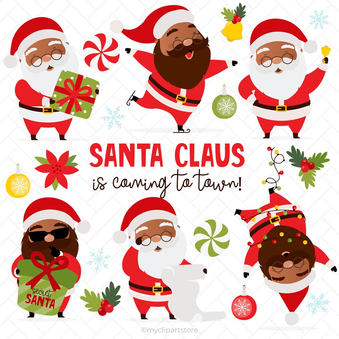 African Santa Clipart: Christmas SVG, PNG, EPS (digital Download) - Etsy