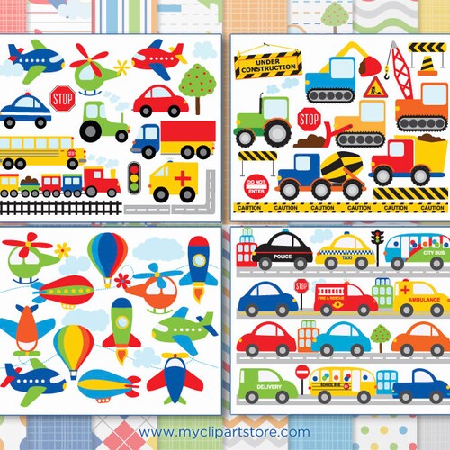 Transportation Clipart Cars Svg Bundle Truck Clipart Car Svg - Etsy