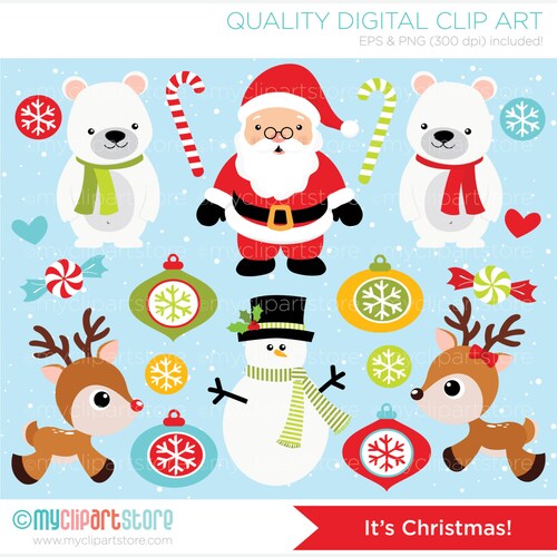 Christmas Bunting Banners Clipart. Digital Clip Art. - Etsy