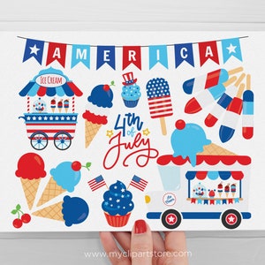 4th of July Clipart, Independence Day, Ice-cream Truck, Sweets, Treats ...