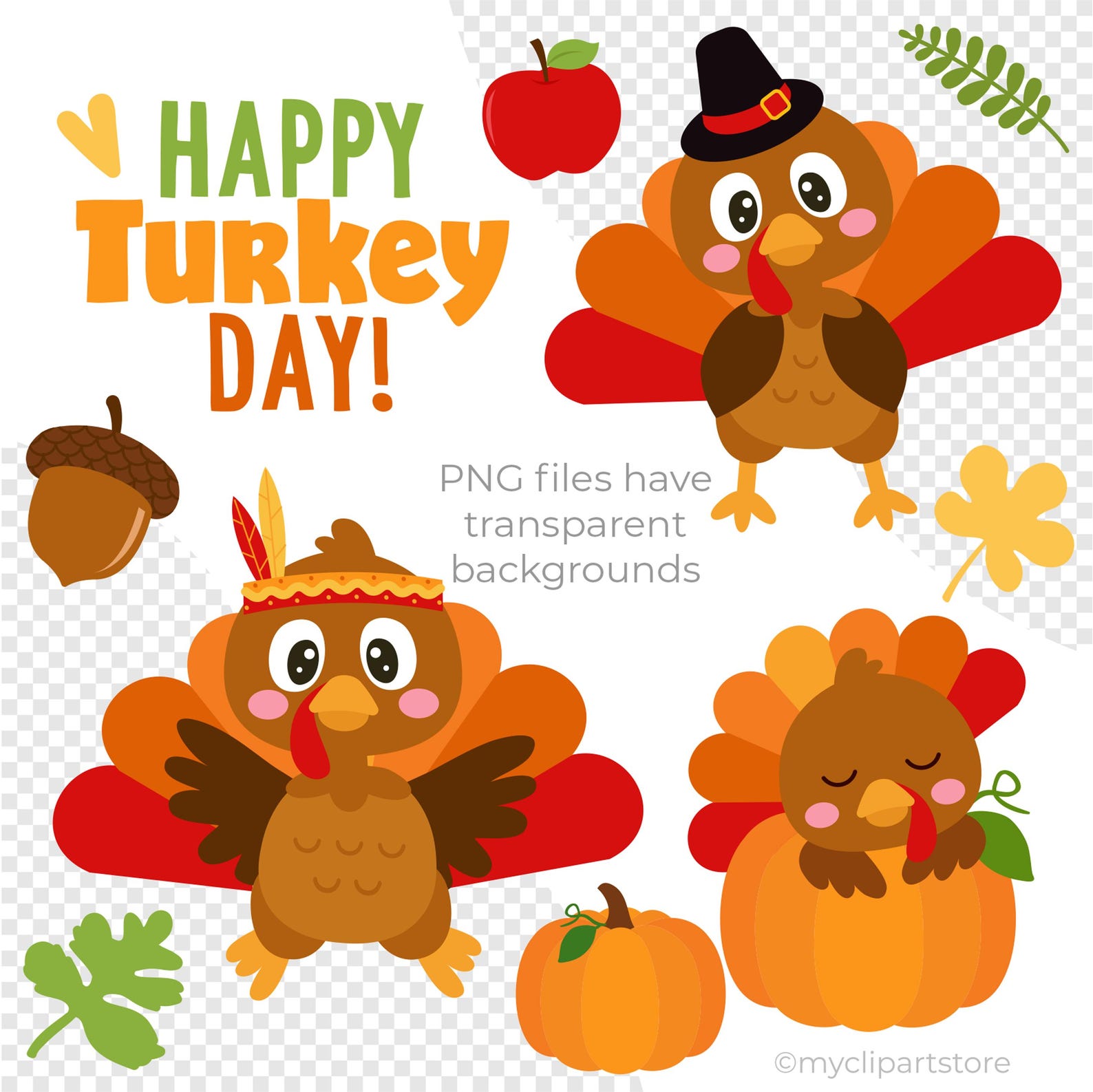 Thanksgiving Turkey Clipart: Cute Turkey Svg Thanksgiving, Turkey Day ...