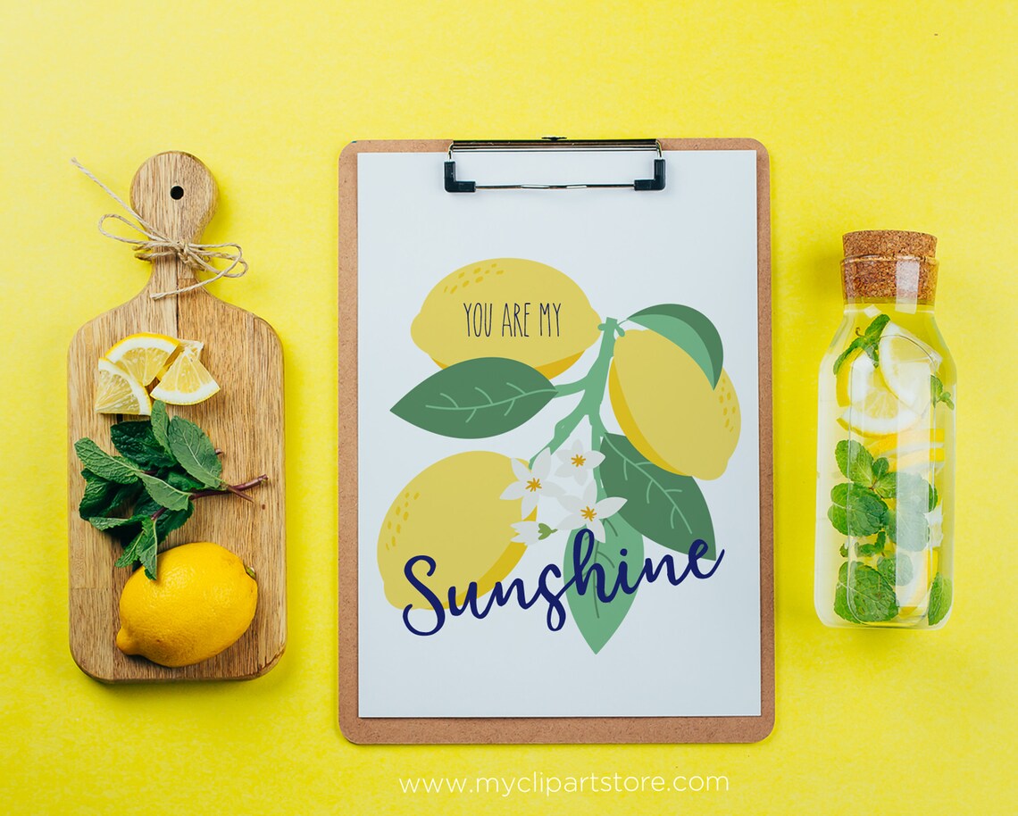 Lemons Clipart Kitchen Utensils Lemon Svg Bakery Clip Art | Etsy