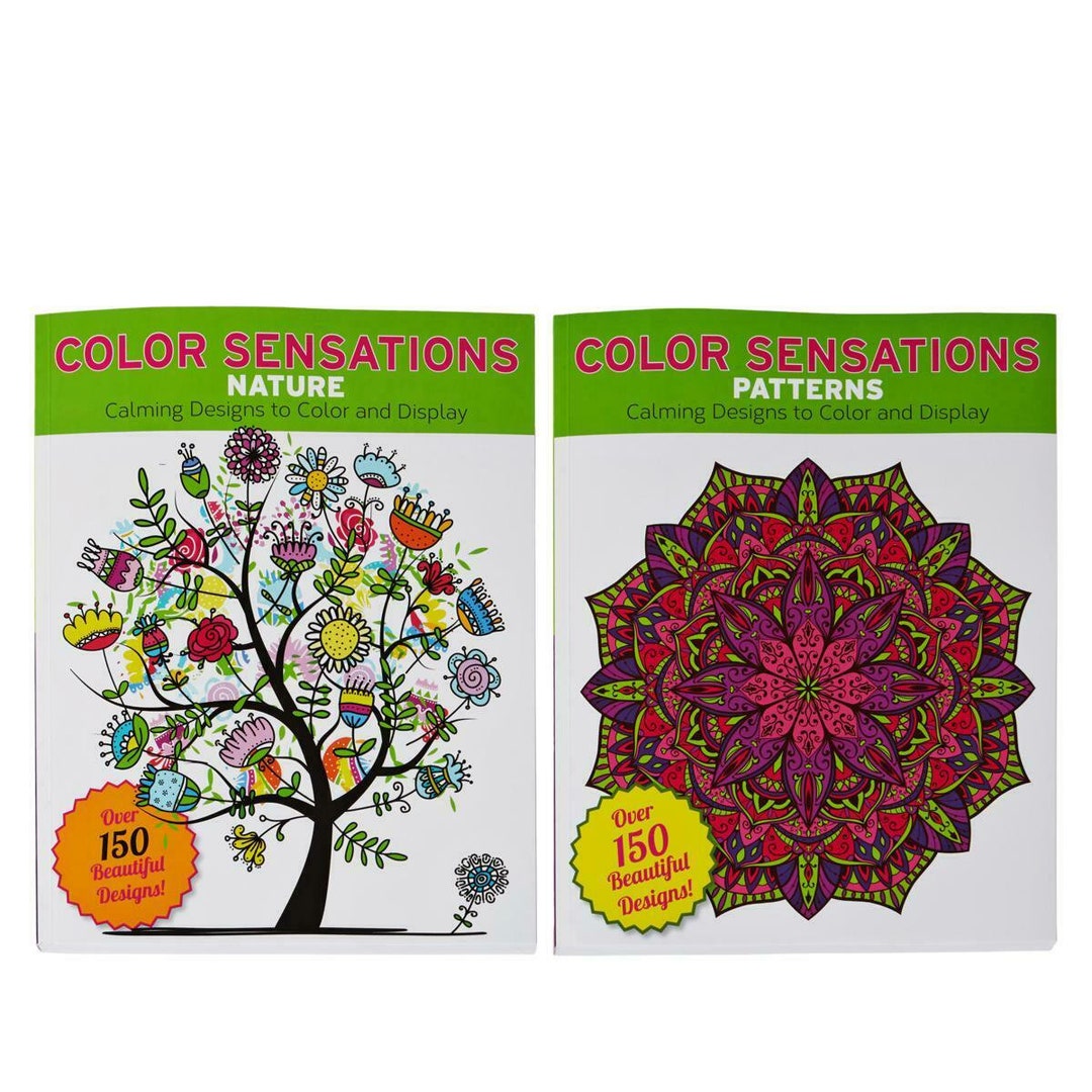 Color Sensations Nature & Patterns 2 Book Set With Colored Pencils ...