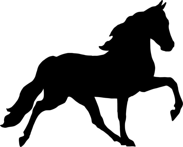 Tennessee Walker Horse Equine Decal Black Silhouette Profile Sticker on ...