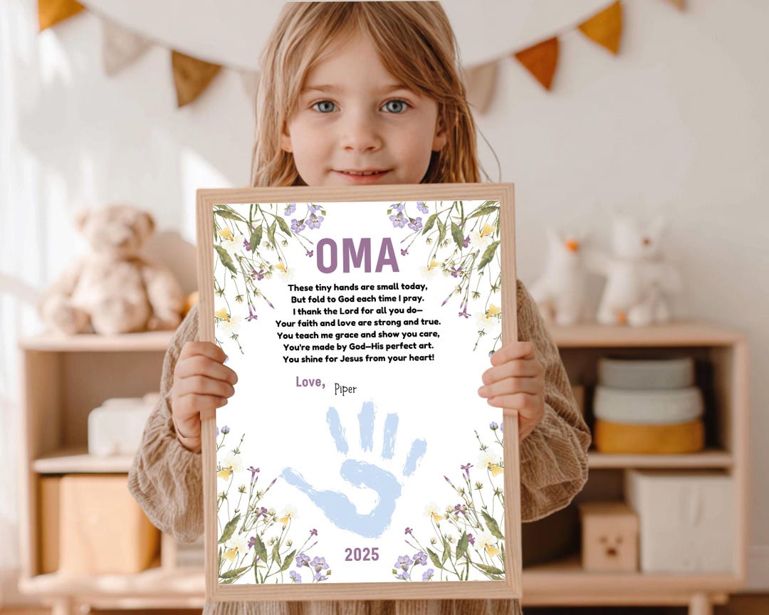 Grandparents Day Handprint Craft Printable, Gift for Oma, Christian Art ...