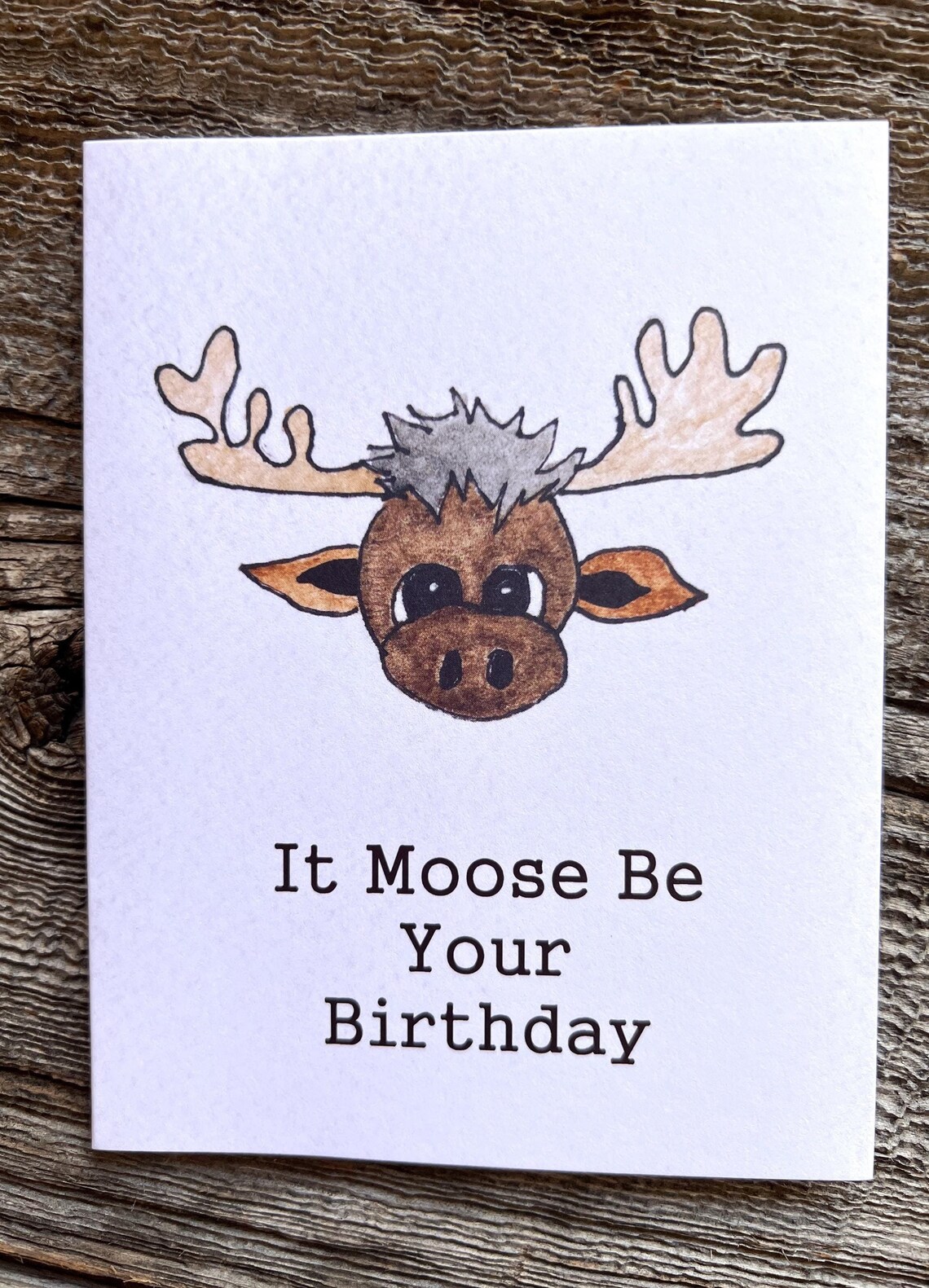 Kids Birthday Greeting Card Moose Note Card 4 Card Pack Blank Inside - Etsy