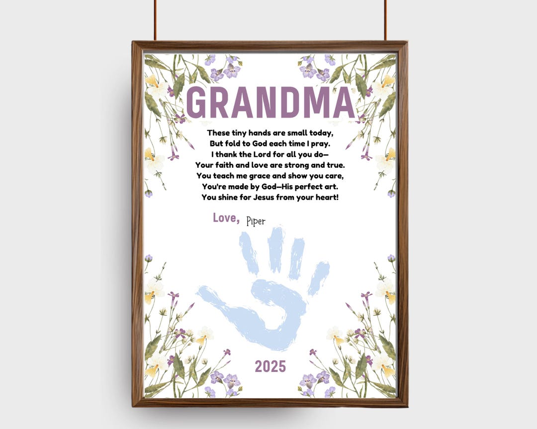 Grandparents Day Handprint Craft Printable, Gift for Grandma, Christian ...